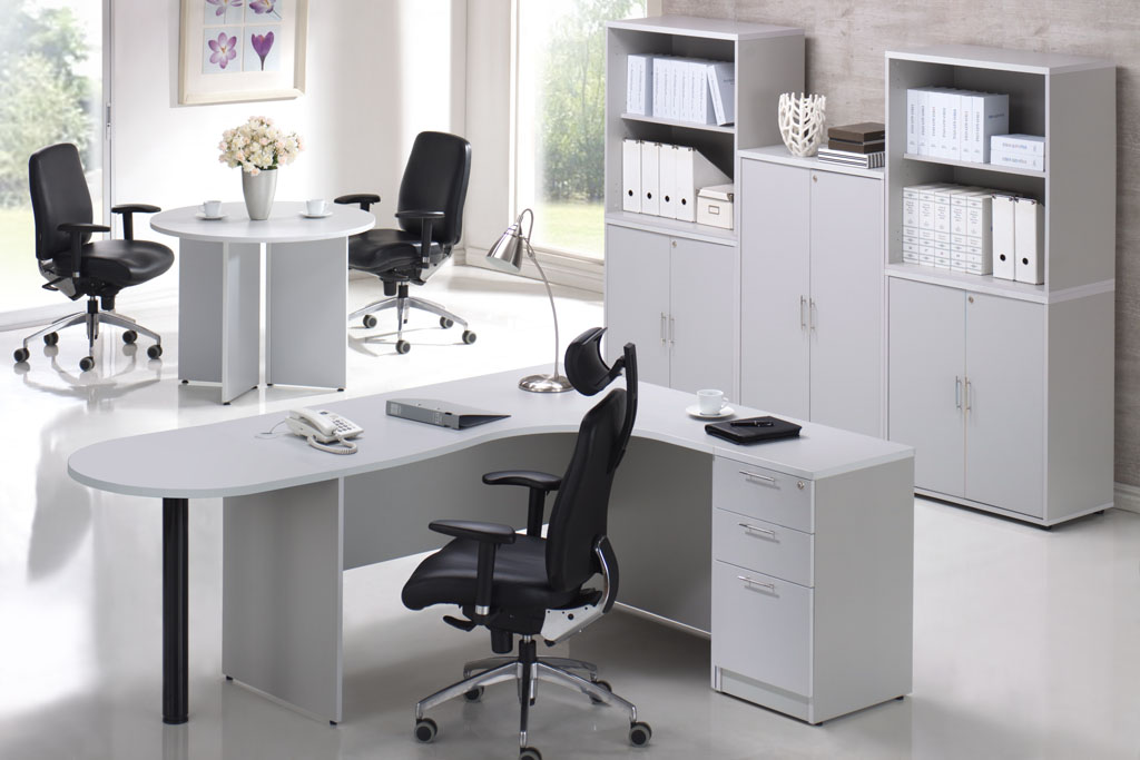 FOCUS TNL OFFICE CONCEPT: Light Grey Color System Furniture