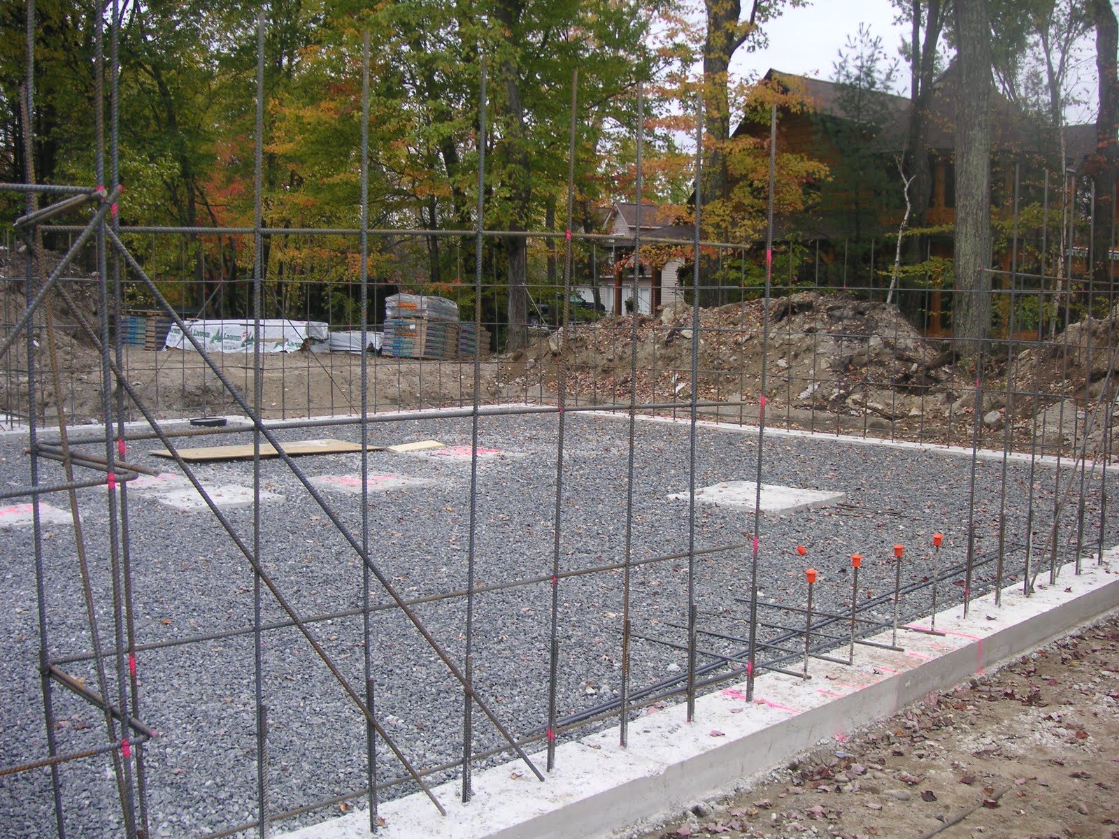 Tiger's Den: Foundation Wall Rebar, Drainage Complete