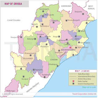 Location of Orissa