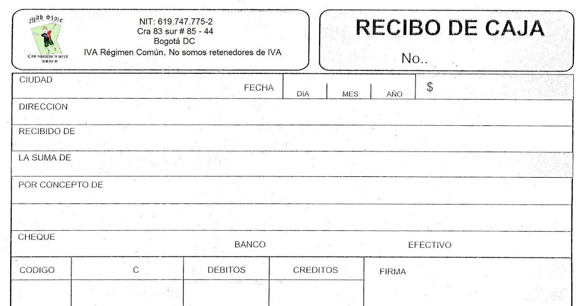 Juanita: documentos contables - recibo de caja