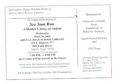 "See Sam Run: A Mother's Story of Autism" Reading and Booksigning ...