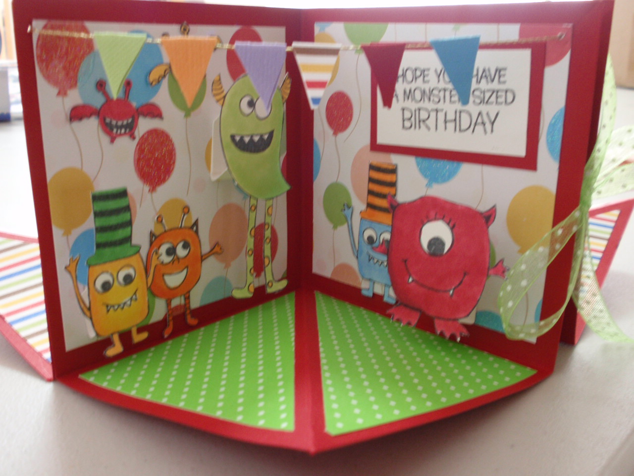 Island Scrapbooking: Monster Pop Up Scrapbook Card!