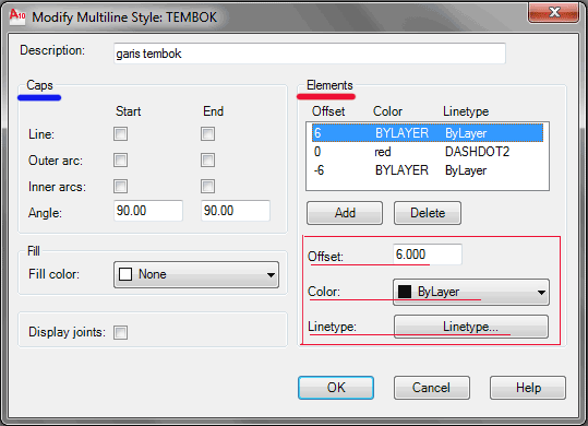 gambar teknik: Multi Line