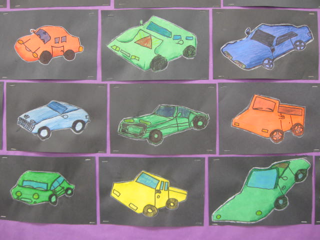 Simis Artists: "2-Point Perspective Cars" 4th Grade