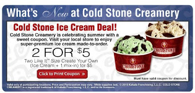 Barbara's Beat: Cold Stone Creamery® Ice Cream Deal - Two Like It Size ...