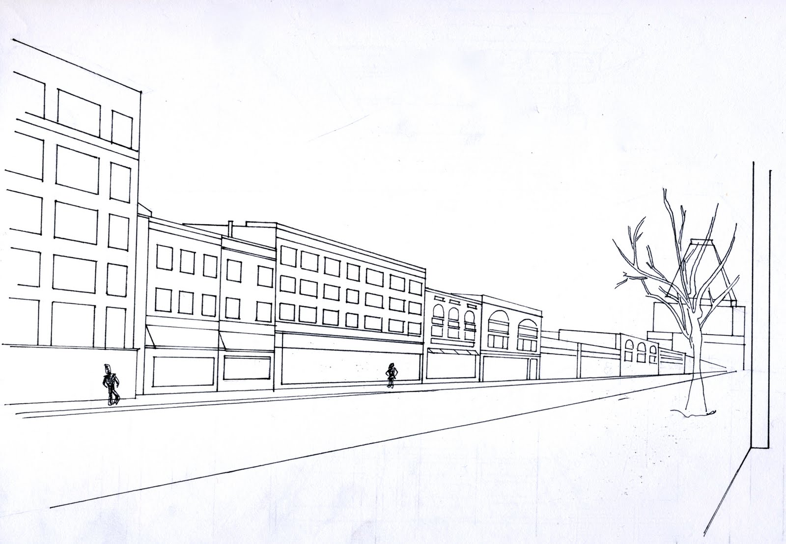cmb: Perspective Drawings: Downtown Greensboro