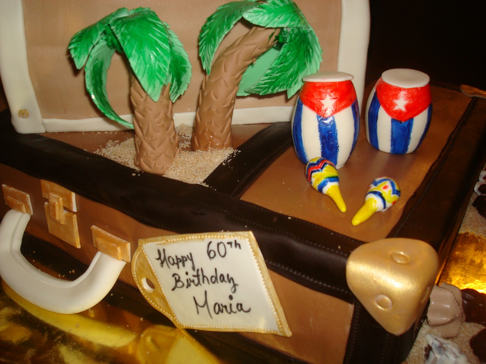 Dulces Ideas y Mas: Cuban Theme Cake - Luggage Cake