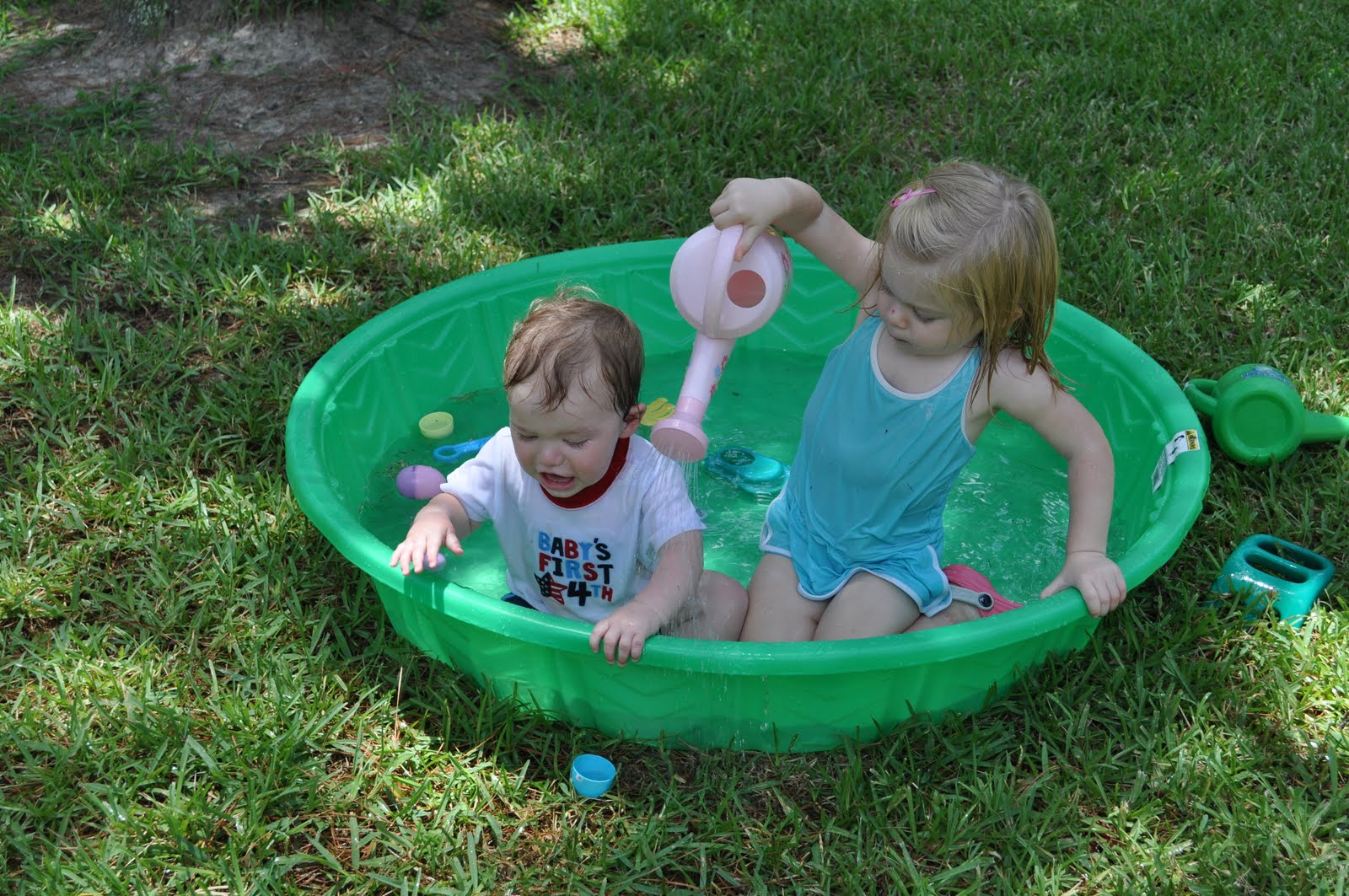 Waits Family Adventures: Evan's First Dip in the Pool