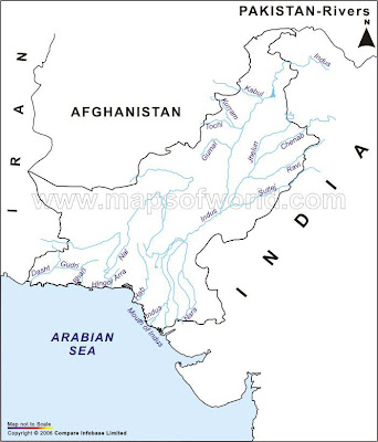 FLOODS IN PAKISTAN: Rivers(Map) of Pakistan.