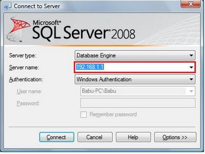 Microsoft Technology: Connect SQL Server by using IP Address: