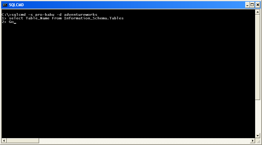 Microsoft Technology: How to Execute SQL Queries thru SQLCMD