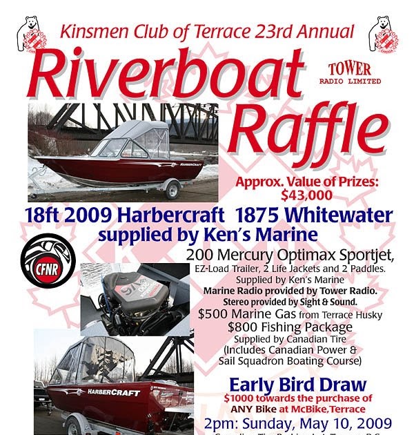 Kinsmen Club of Terrace: 23rd Annual Riverboat Raffle