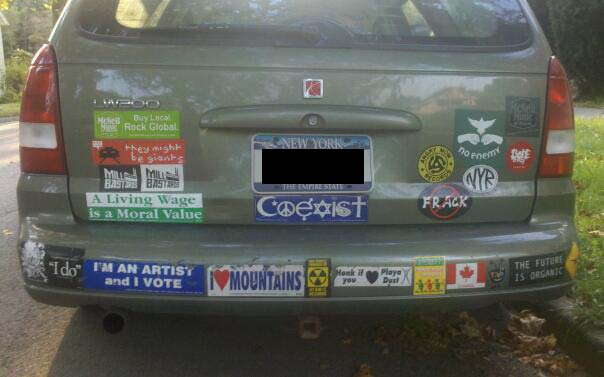 My 'Coexist' Bumper Sticker Can Beat Up Your 'Coexist' Bumper Sticker
