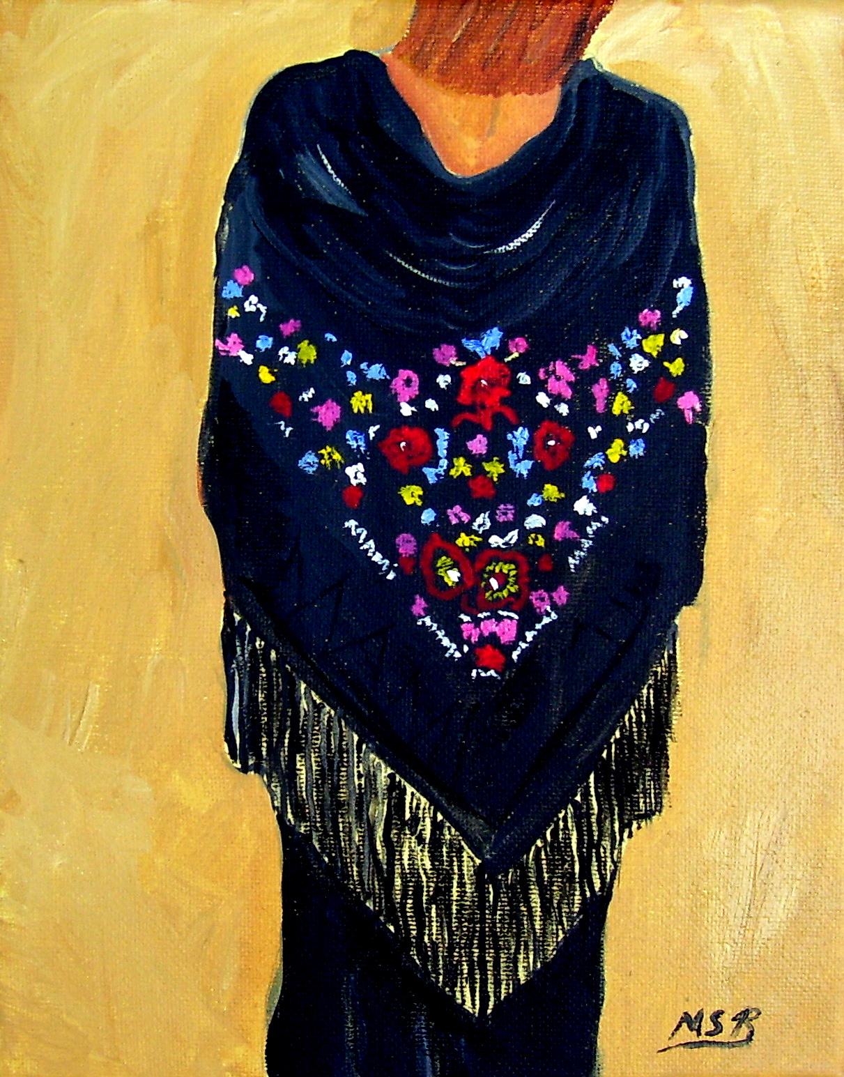 Art-by-MSR: Spanish Shawl and Fringe Original Oil