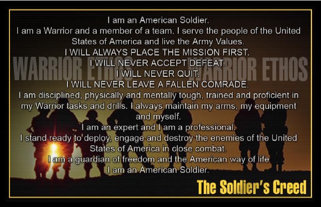Be Know Do Now: Warrior Ethos: The Soldier's Creed