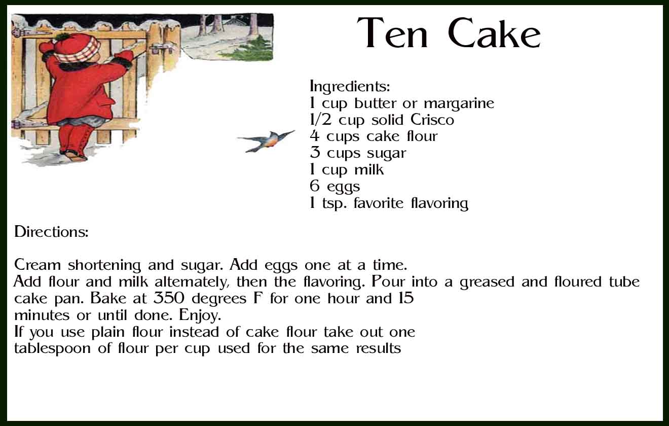 THETINCAT: Ten Cake Recipe