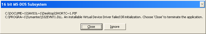 MPECS Inc. Blog: XP - 16 bit MS-DOS Subsystem - Error S32EVNT1.DLL