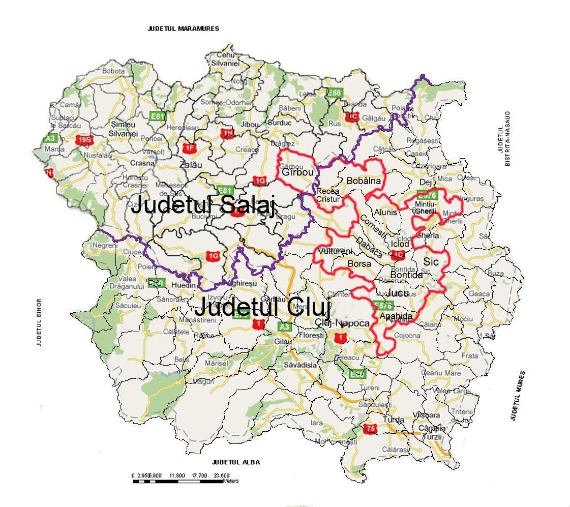 GAL Somes Transilvan: HARTA TERITORIULUI jud.Cluj/jud.Salaj