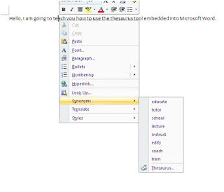 Microsoft Word - The Thesaurus: How to use the thesaurus in Microsoft Word