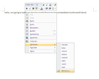 Microsoft Word - The Thesaurus: How to use the thesaurus in Microsoft Word