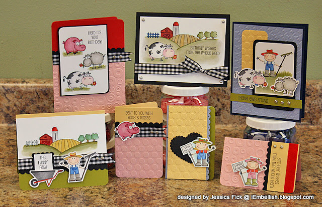 iEmbellish: Funny Farm Card Kit samples