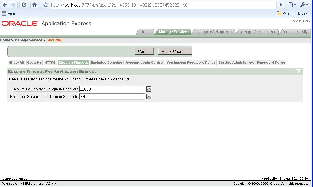 Grassroots Oracle: Apex Application Builder Timeout