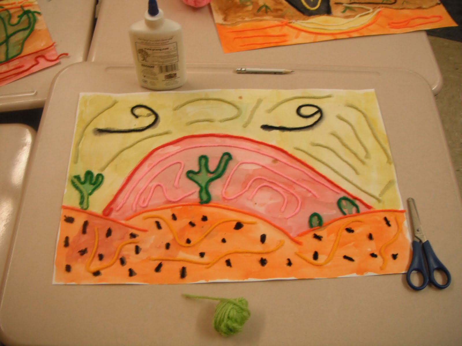 Mrs. Miron's Art Journey: Mexican Yarn Landscapes