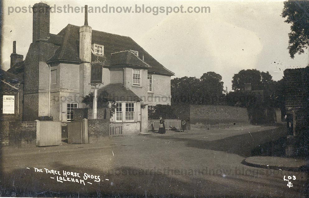 Postcards Then and Now: Laleham, Surrey, Three Horseshoes c1910