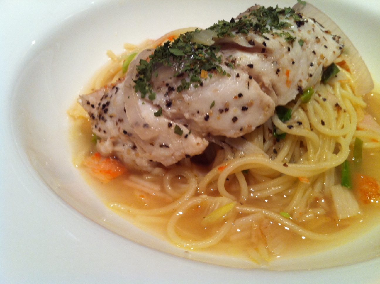 The Silver Chef: Poached Red Snapper with Chilli Lime Capellini