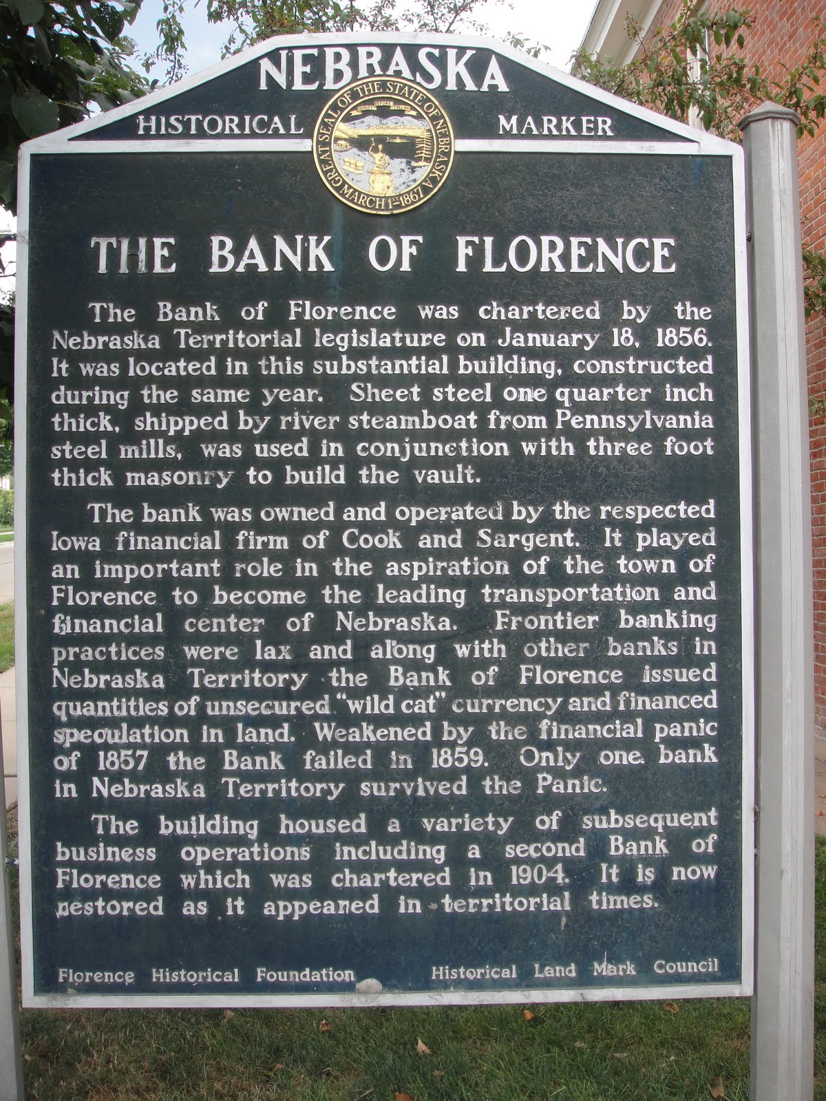 Historic Florence, Nebraska: Bank of Florence