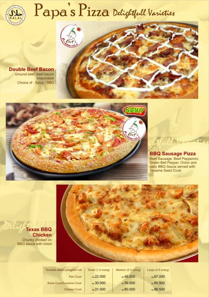 Paparon's Pizza Solo: Menu Papa's Pizza Paparon's Pizza Solo