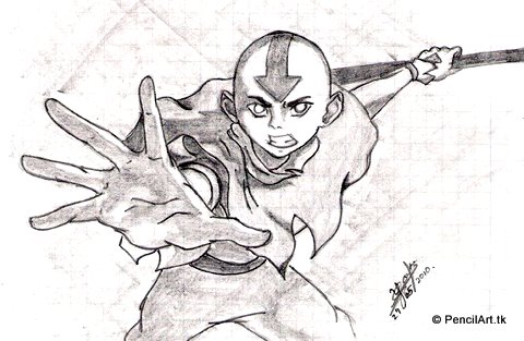 Pencil Art.tk - Pencil sketches - Vector graphics: Aang