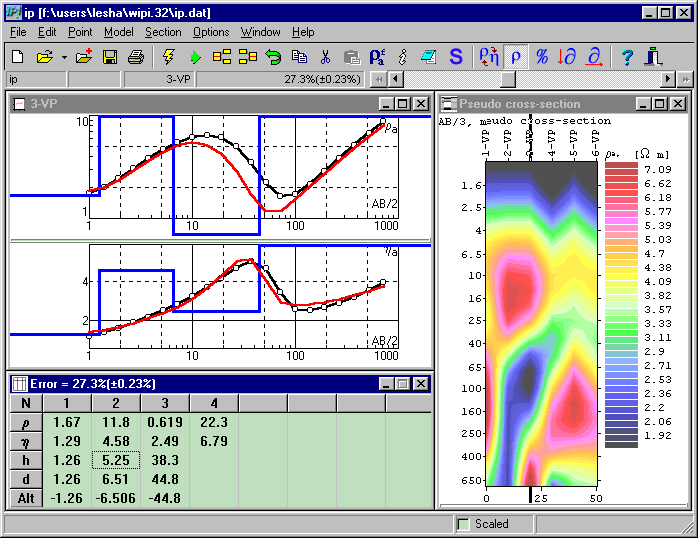IPI2WIN_1D Interpretation of Resistivity Data | GEOPHYSICS PLUS