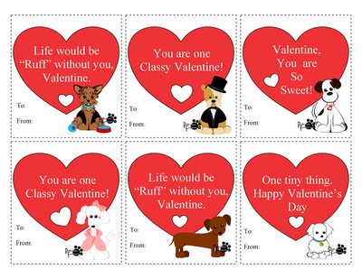 Puppy Love Preschool: FREE! Pretty Puppy Valentine Printables