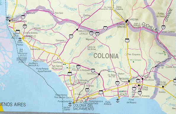 colonia: mapas de colonia y colonia del sacramento