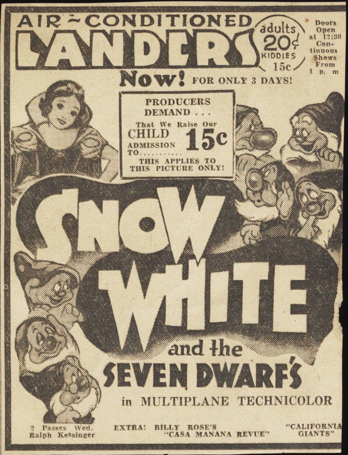 Filmic Light - Snow White Archive: Theatre Ads