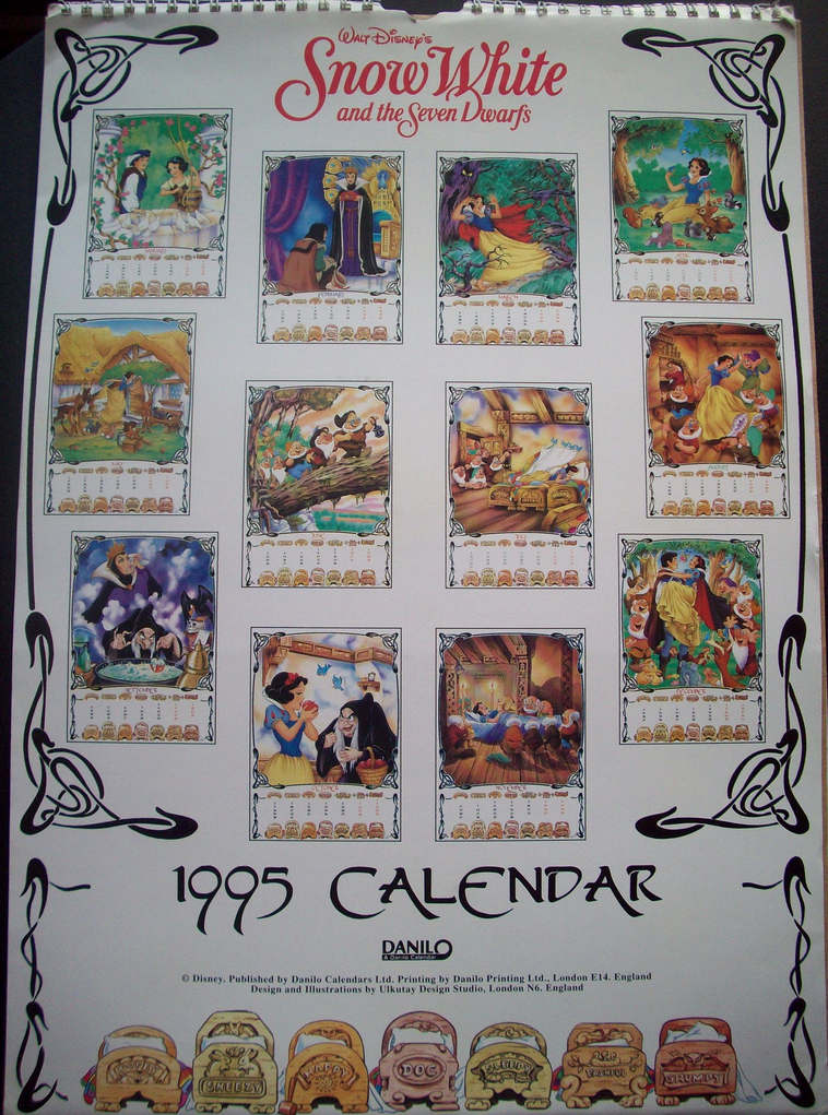 Filmic Light - Snow White Archive: 1995 Snow White Calendar