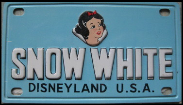 Filmic Light - Snow White Archive: "Disneyland USA" Miniature License Plate