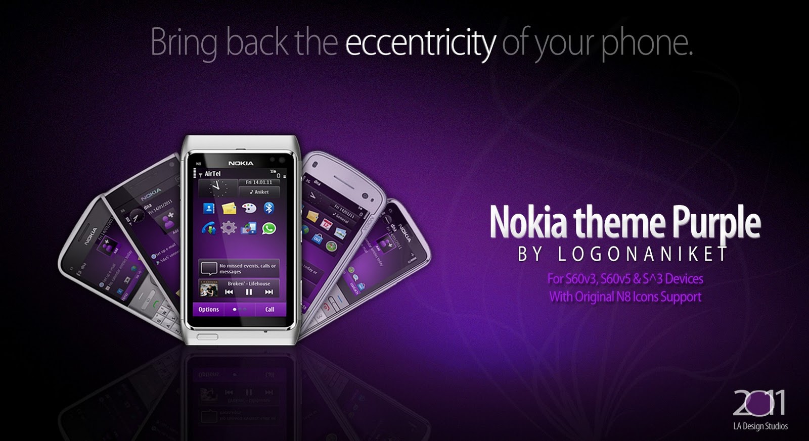 Nokia Theme Purple with Orginal N8 icons from LogonAniket ~ Nokia 5230 Blog