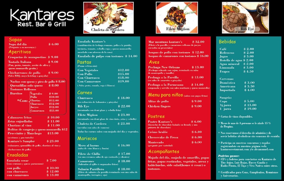 COMO ES UN menu DE restaurante - Imagui