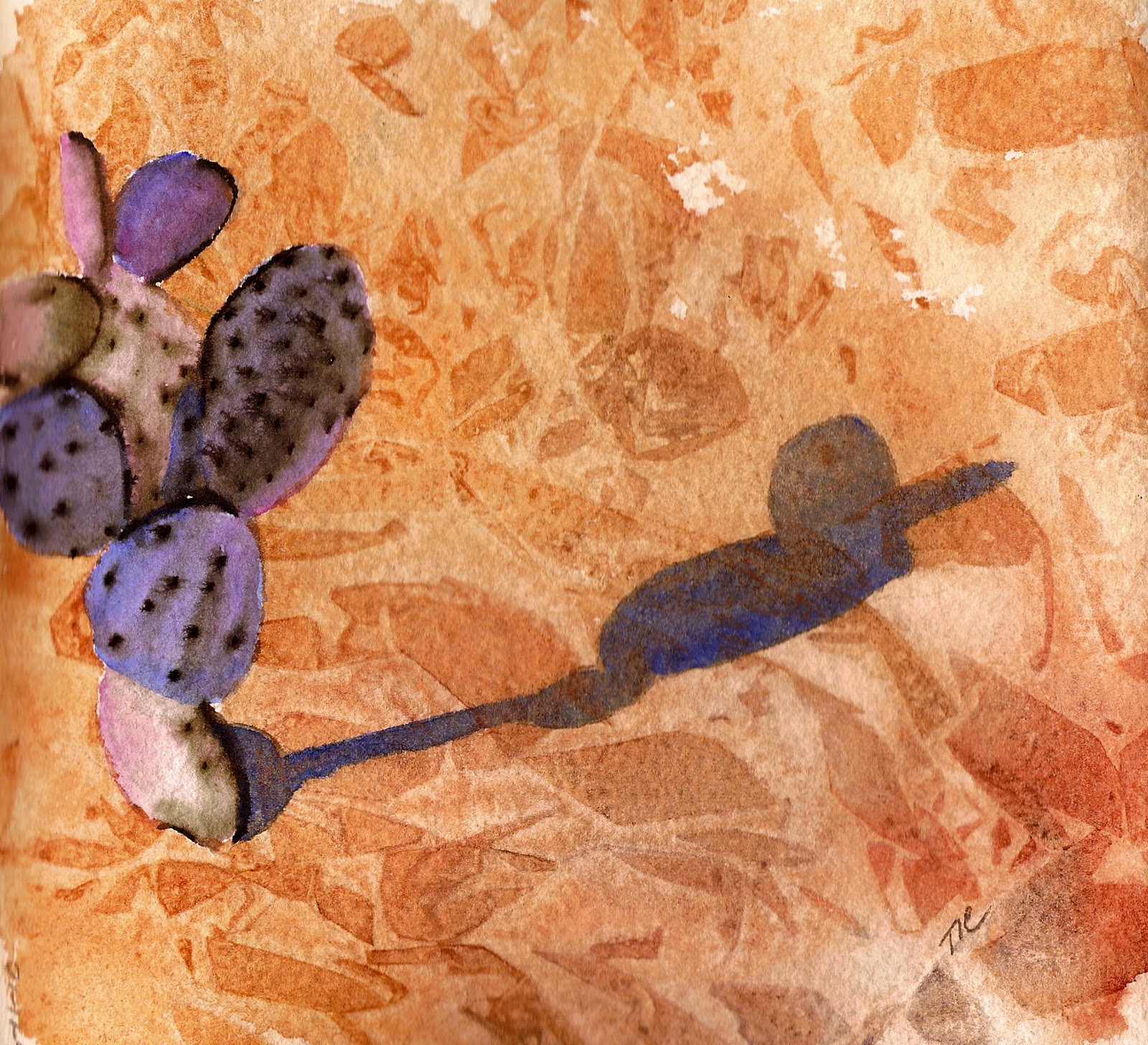 100 Paintings Challenge: Painting #62 Cactus Shadows