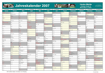Melde-Haag: Jahreskalender 2007