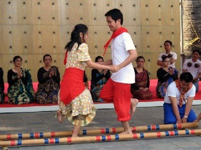 not only in the philippines: Tinikling Folk Dance