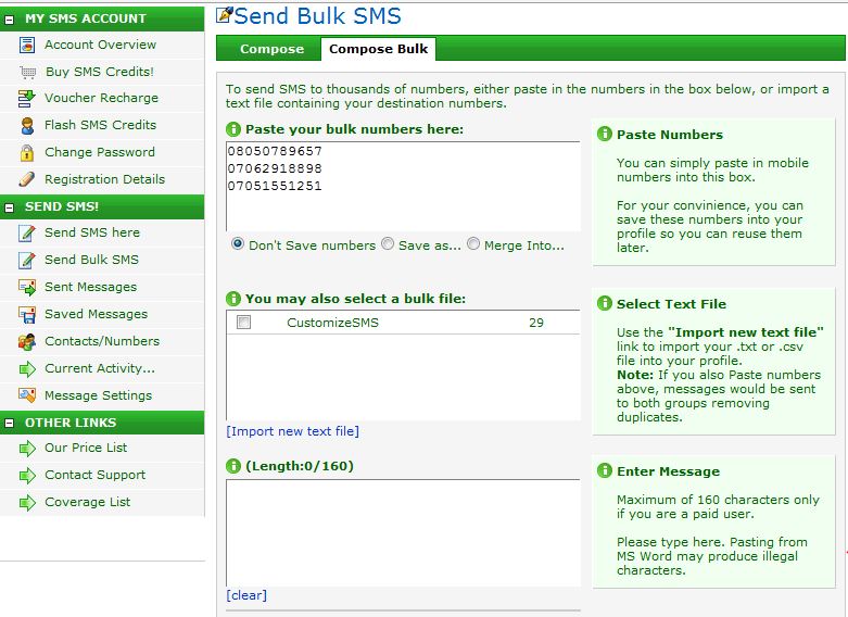 How To Send BulkSMS/ CustomizeSMS - OgbongeBlog