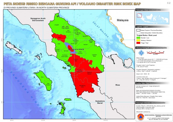 Mount Sinabung | Gunung Sinabung: Peta Indeks Risiko Bencana Gunung Api ...
