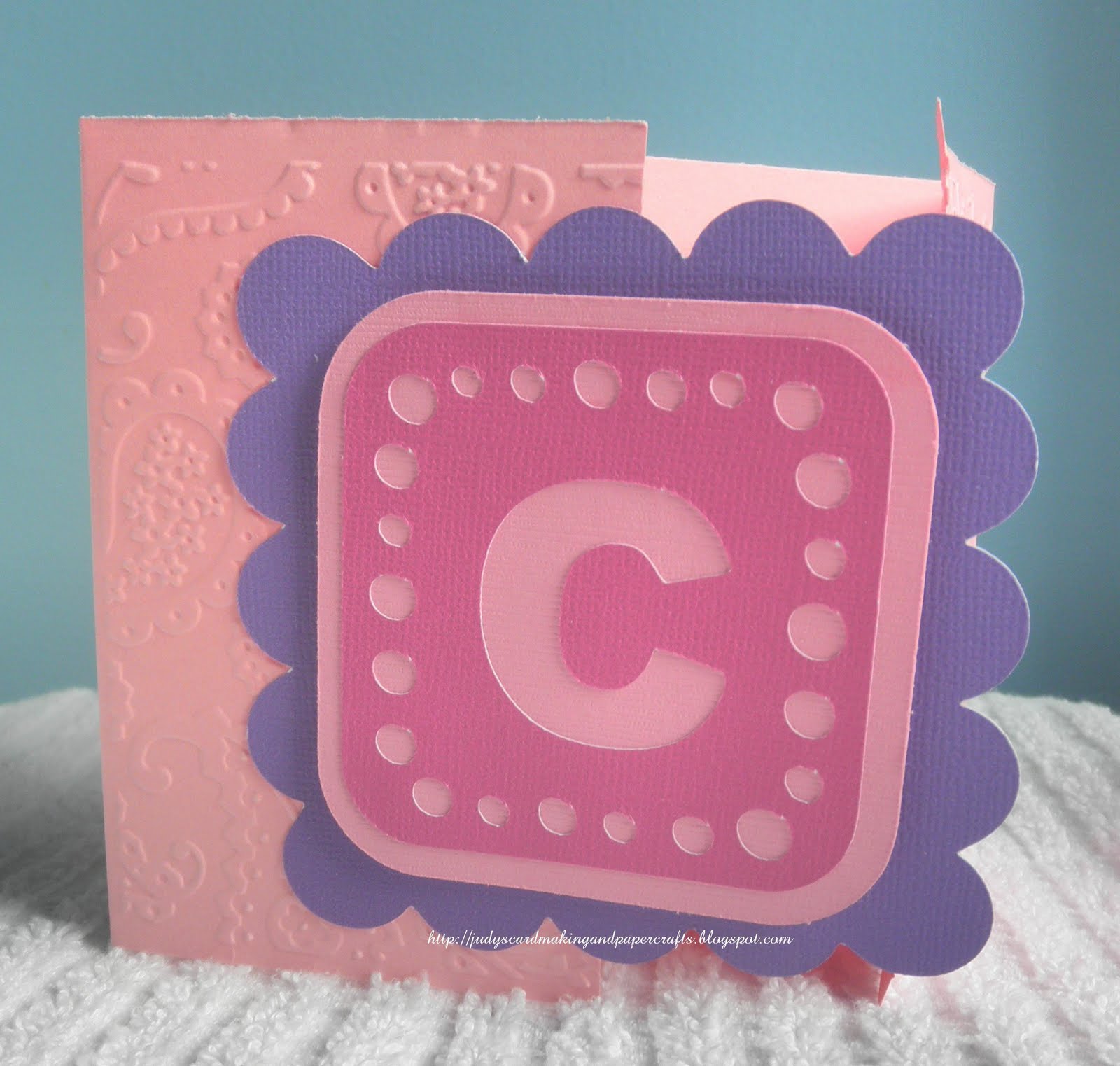 Judy's Handmade Creations: Name banner and initial card!