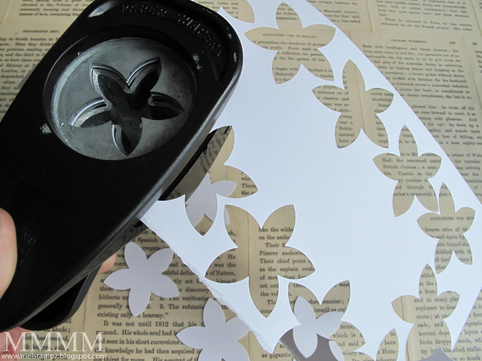 Mel Stampz: Embossed Fresco Flowers (with a 5 petal flower punch & a ...