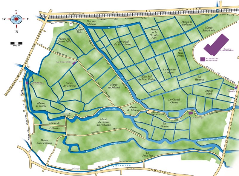 Marais de Bourges: Plan des marais