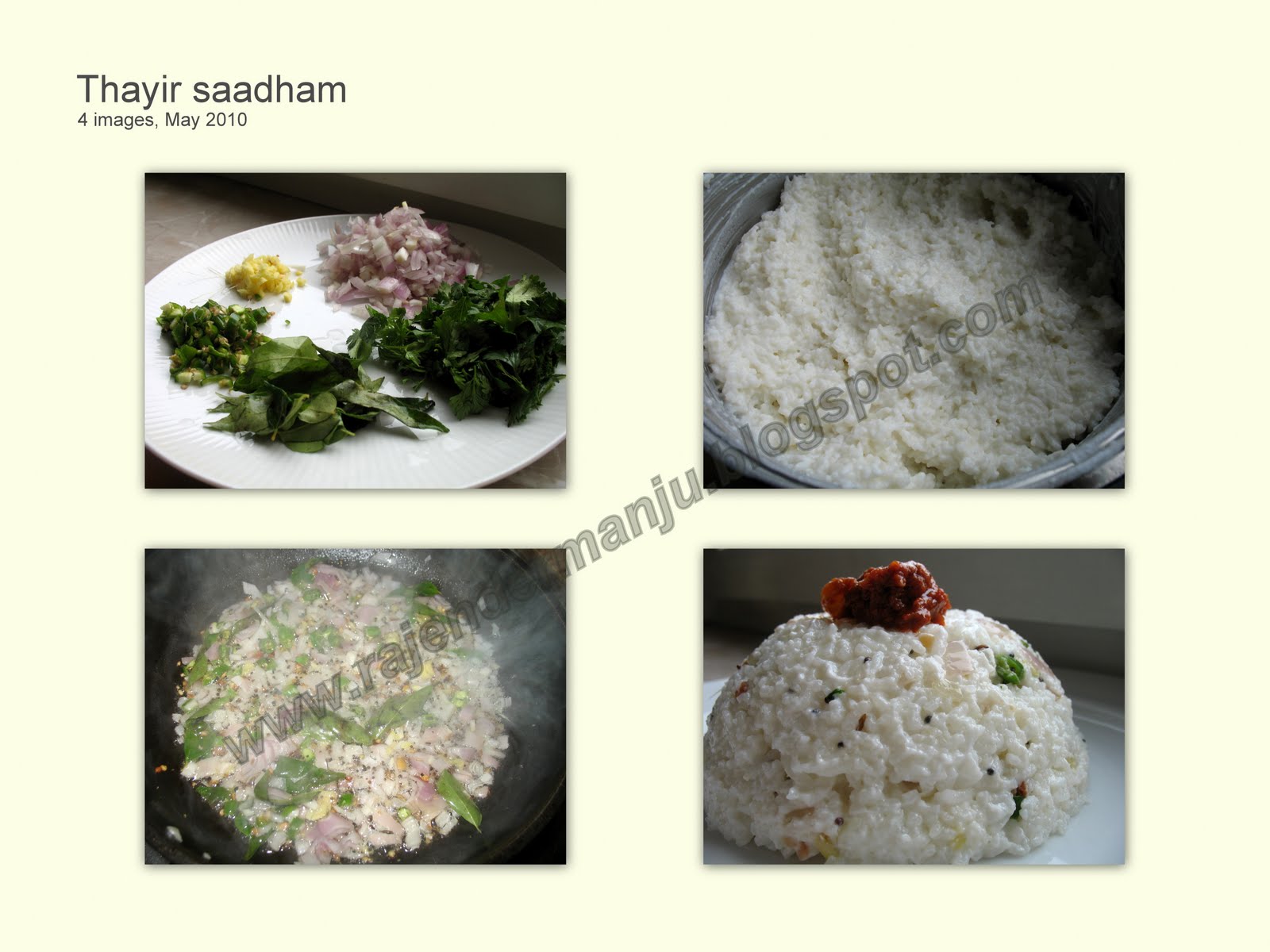 Life is beautiful !!!: Thayir saadham / Curd rice / Dadojanam
