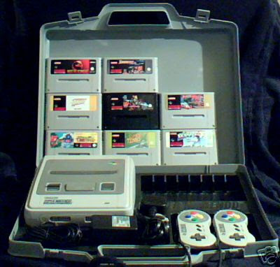 Retro Treasures: A carry case, a PAL SNES, 2 controllers & 8 games